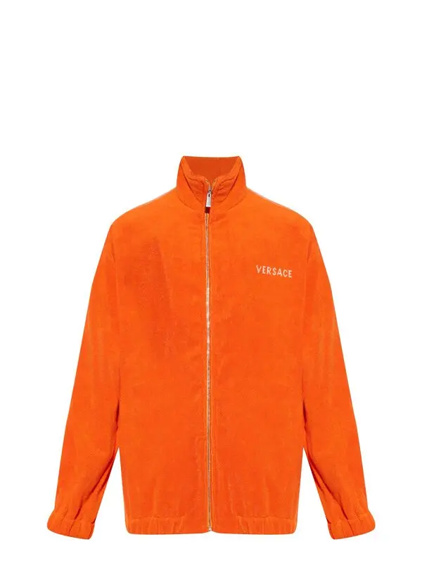 Versace Terry Cotton Zip-up Sweatshirt - Orange