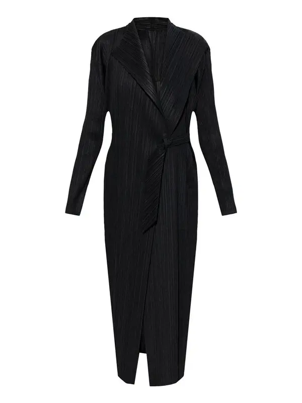 Issey Miyake Pleated Coat - Black