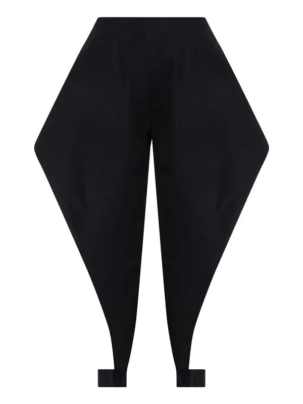 Alaïa Asymmetrical Cut Cotton Trousers - Black
