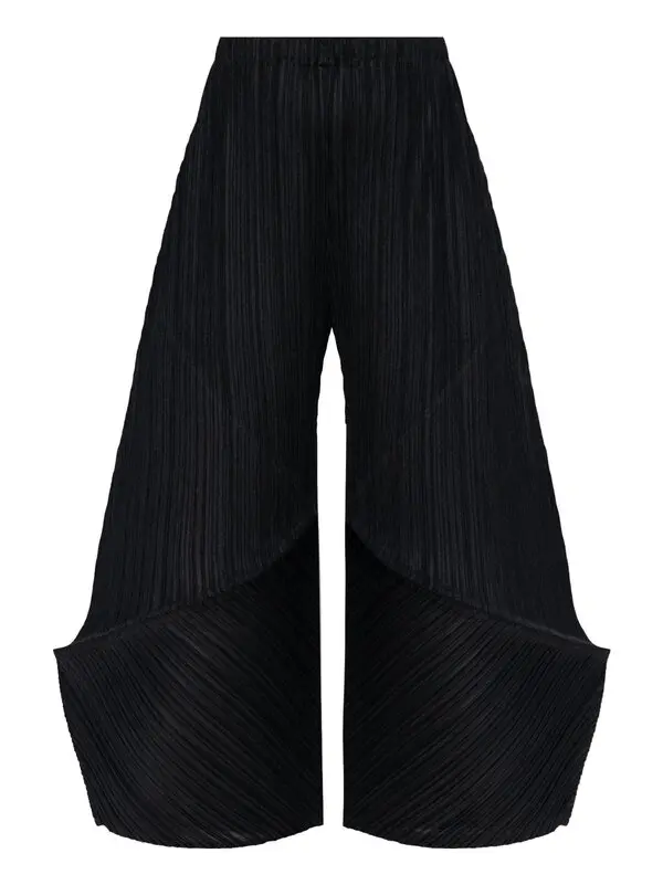 Issey Miyake Pleated Culottes - Black