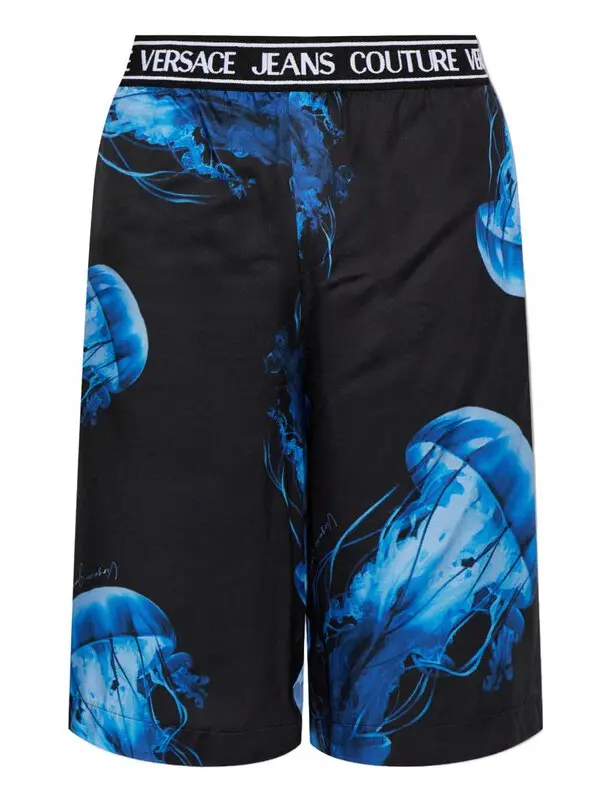Versace Printed Knee-length Shorts - Black