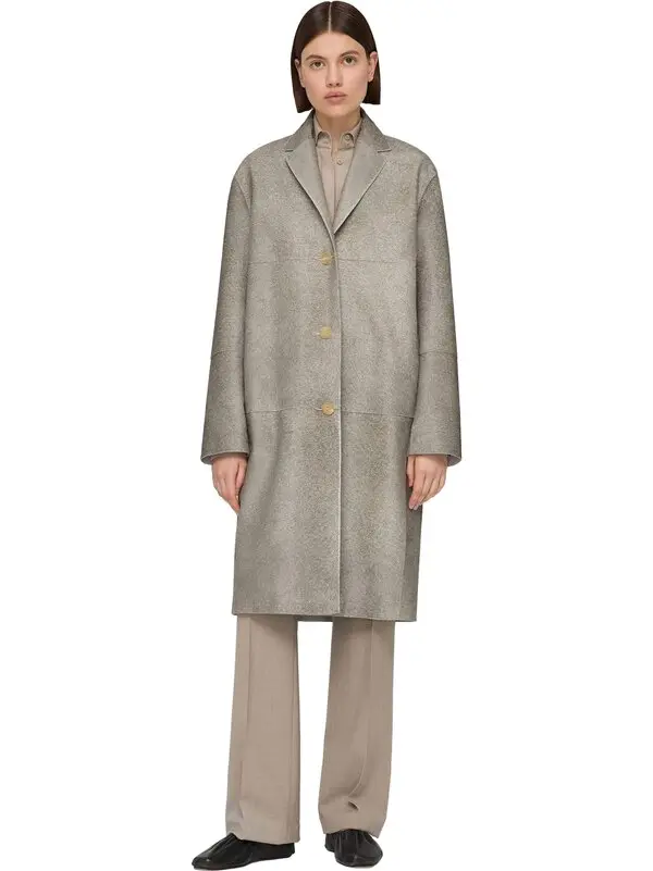 Lafayette 148 New York Calf Hair Coat - Raindrop