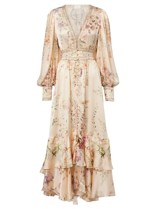 Camilla Embellished Printed Silk Maxi Dress - Multicoloured