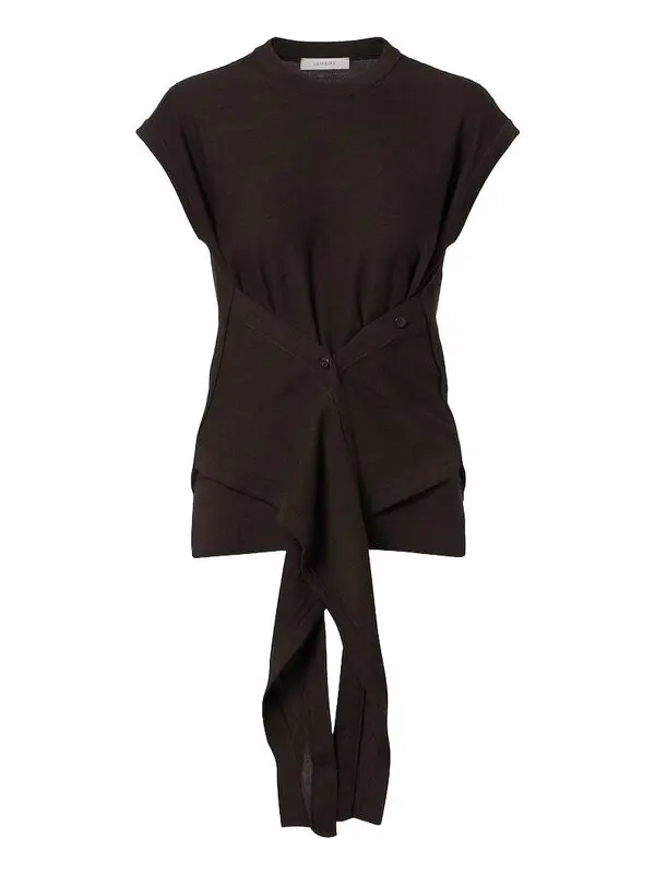 LEMAIRE Wool-blend Knitted Top - Brown