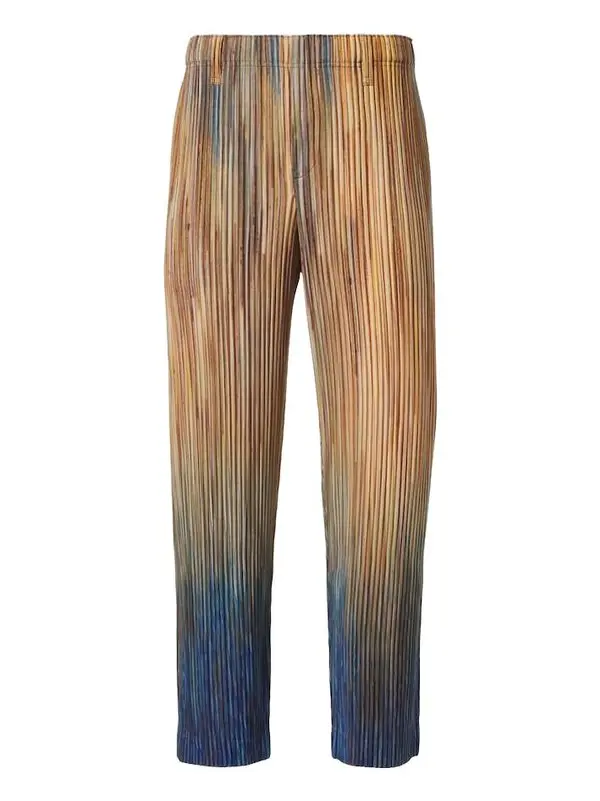 Issey Miyake Paint Brush Pleated Pants - Brown