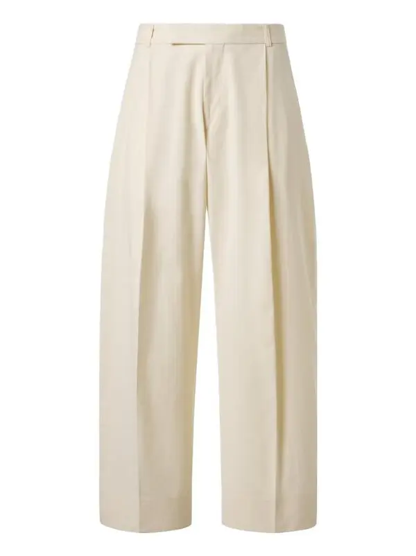 Studio Nicholson Cotton And Linen Wide-leg Trousers - White