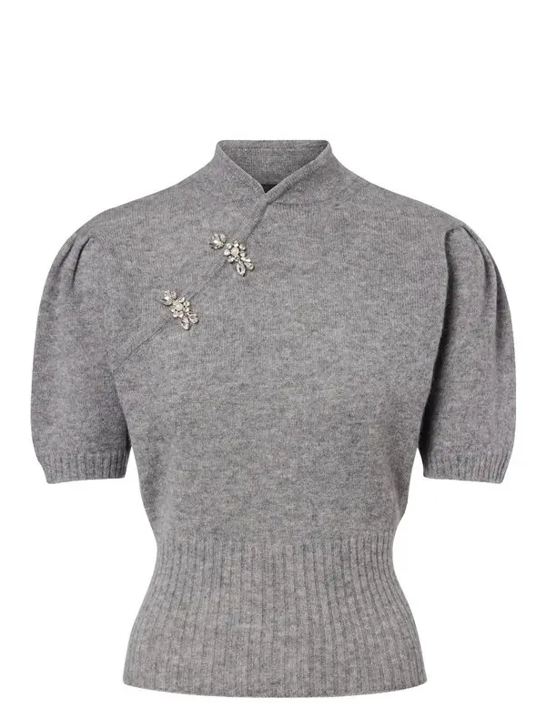 Simone Rocha Embellished Cashmere Sweater - Grey