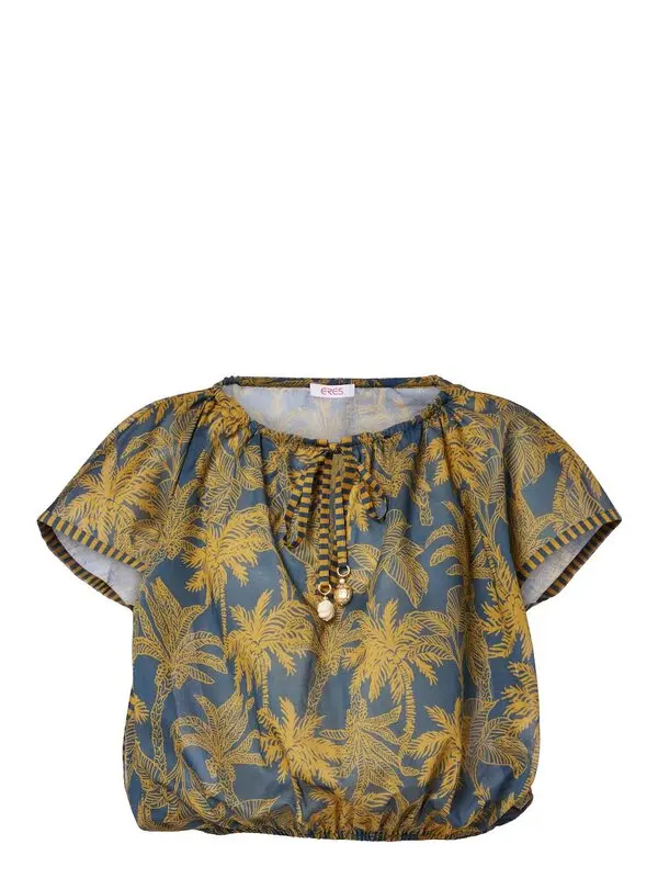 ERES Crocodile Printed Cotton Voile Top - Multicoloured