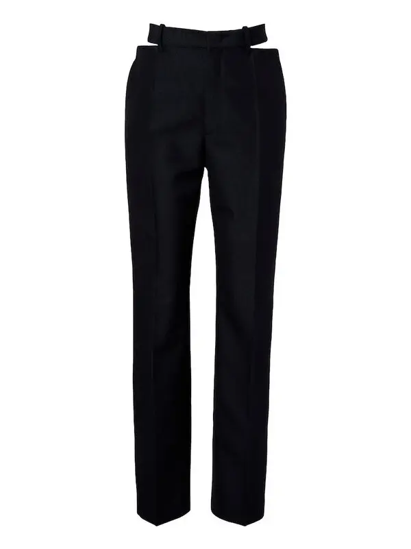 JIL SANDER Cutout Wool And Mohair Straight Pants - Black