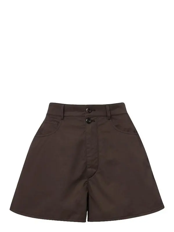 LEMAIRE Cotton Twill Shorts - Brown