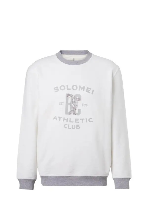 Brunello Cucinelli Printed Cotton And Linen Sweatshirt - White