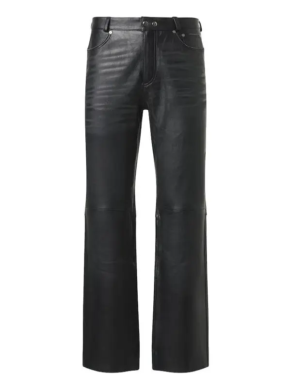 Our Legacy Carlson Cut Straight Leather Pants - Black