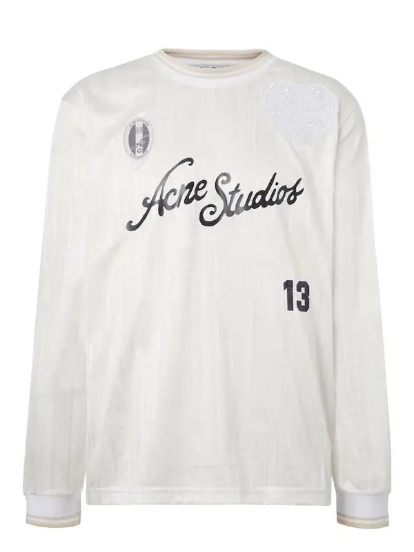 Acne Studios Logo Striped T-shirt - White