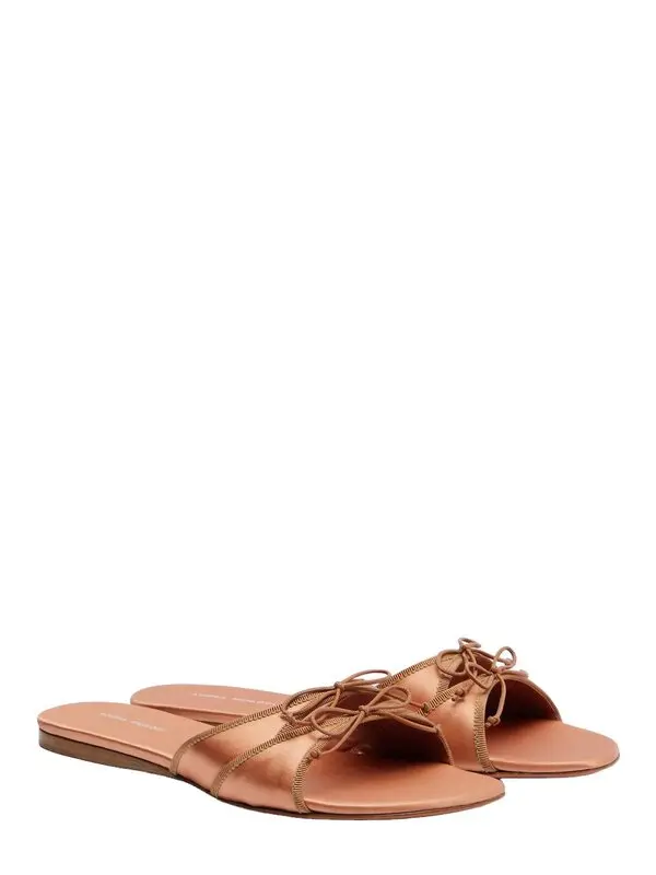 Amina Muaddi Eleonora Bow-detail Satin Sandals - Pink