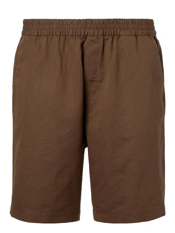 Sunspel Cotton And Linen Shorts - Brown