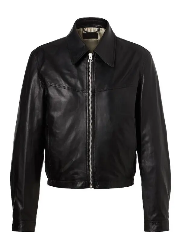 LEMAIRE Leather Blouson Jacket - Black