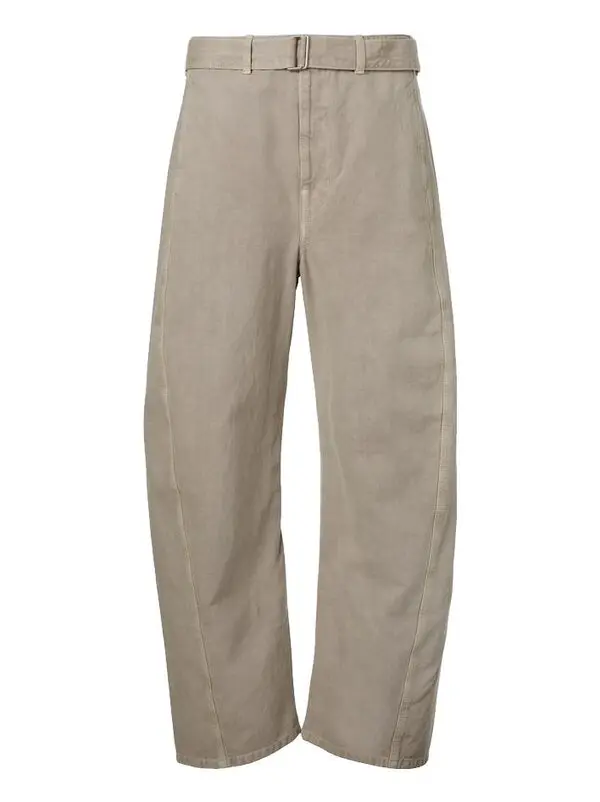 LEMAIRE Twisted Belted Cotton Twill Pants - Grey
