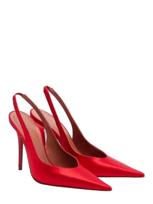 Amina Muaddi Anok Slingback Pumps - Red