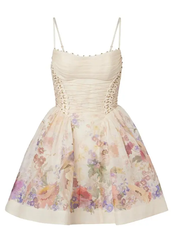 Zimmermann Alchemy Floral Bustier Dress - White