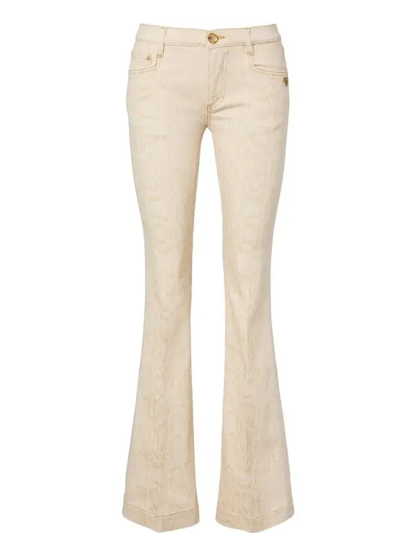 Roberto Cavalli Snake-print Flared Jeans - Gold