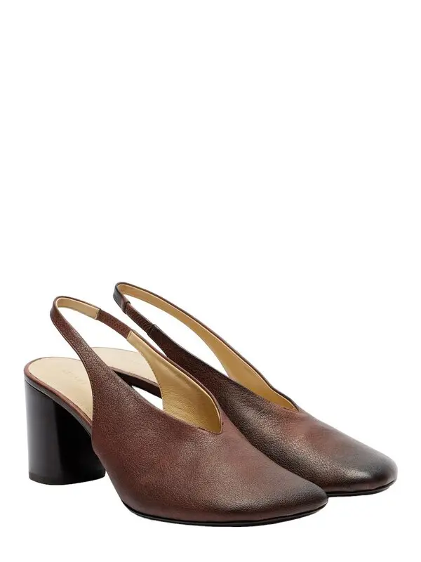LEMAIRE Leather Slingback Pumps - Brown