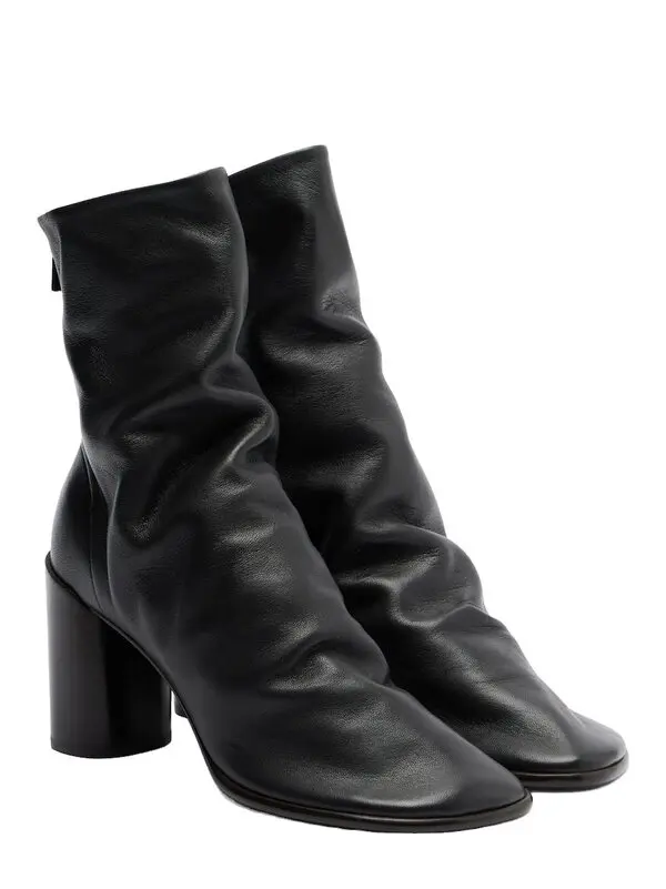 LEMAIRE Glove Leather Ankle Boots - Brown