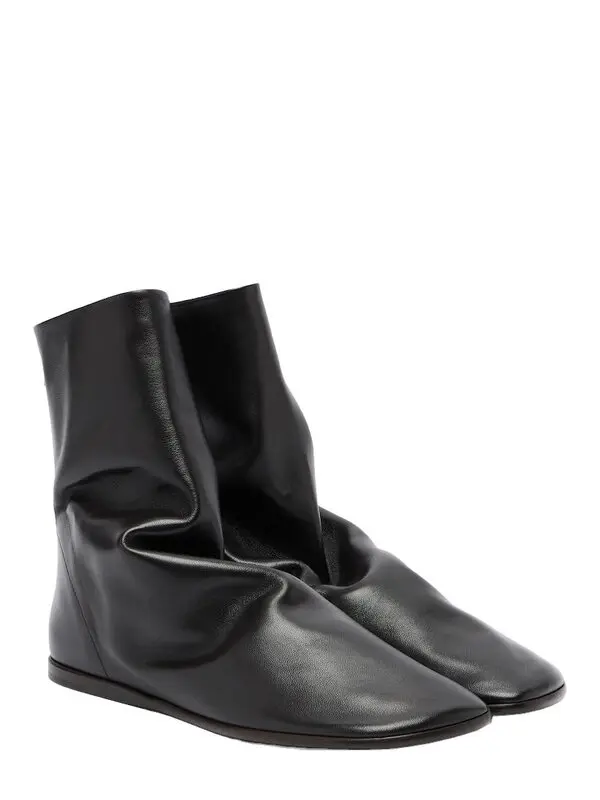 LEMAIRE Glove Leather Ankle Boots - Brown