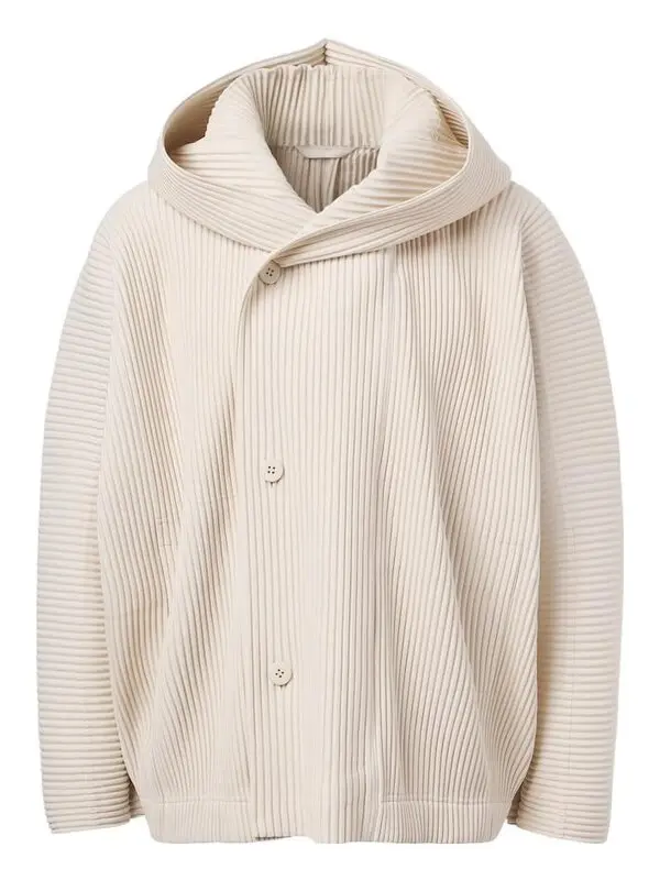 Issey Miyake Homme Plissé Monthly Colors Pleated Cardigan - Beige