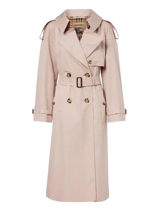 Burberry Fitzrovia Cotton Gabardine Trench Coat - Pink