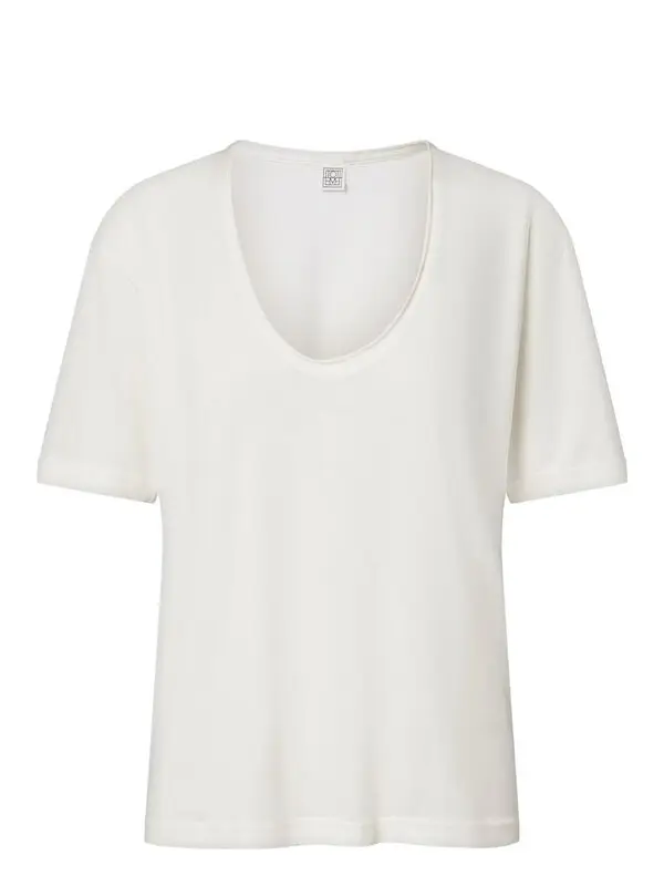 TOTEME Cotton And Silk T-shirt - White