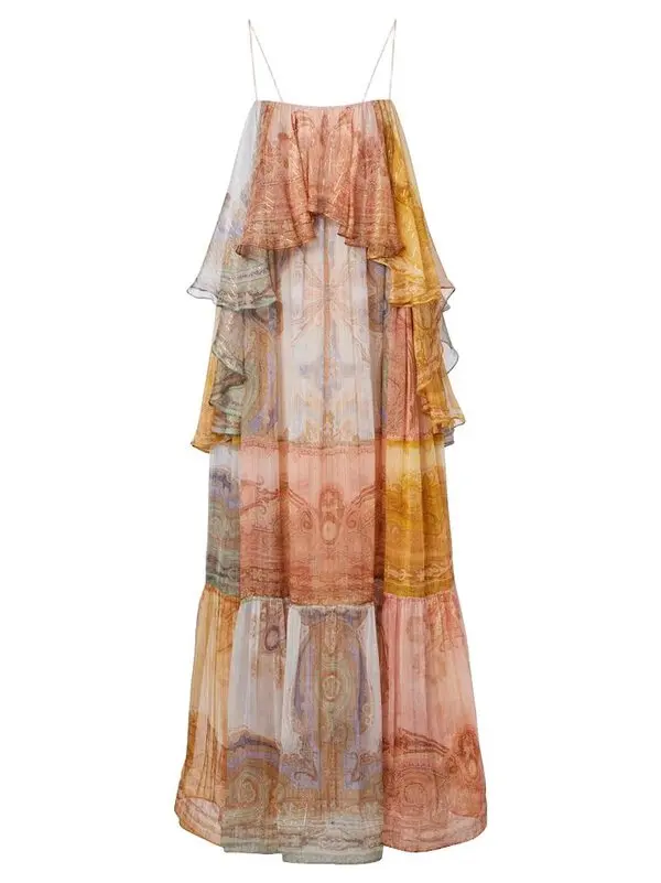 Zimmermann Como Printed Silk-blend Maxi Dress - Multicoloured
