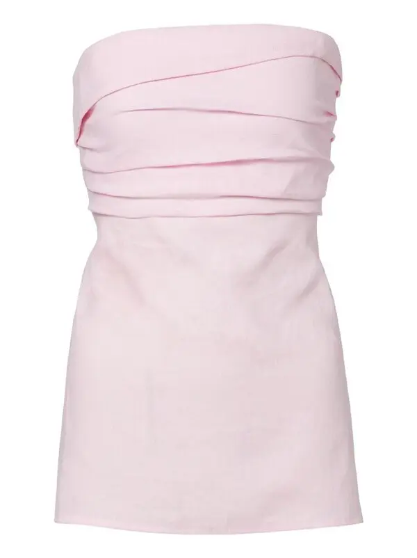 Faithfull The Brand Boe Linen Bustier Top - Pink