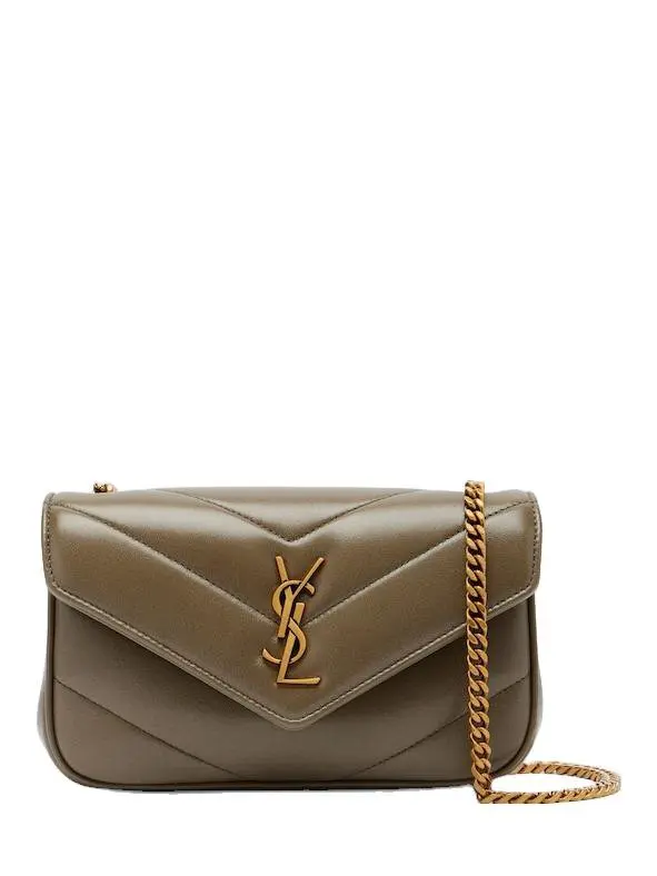 Saint Laurent Loulou Mini Leather Shoulder Bag - Green