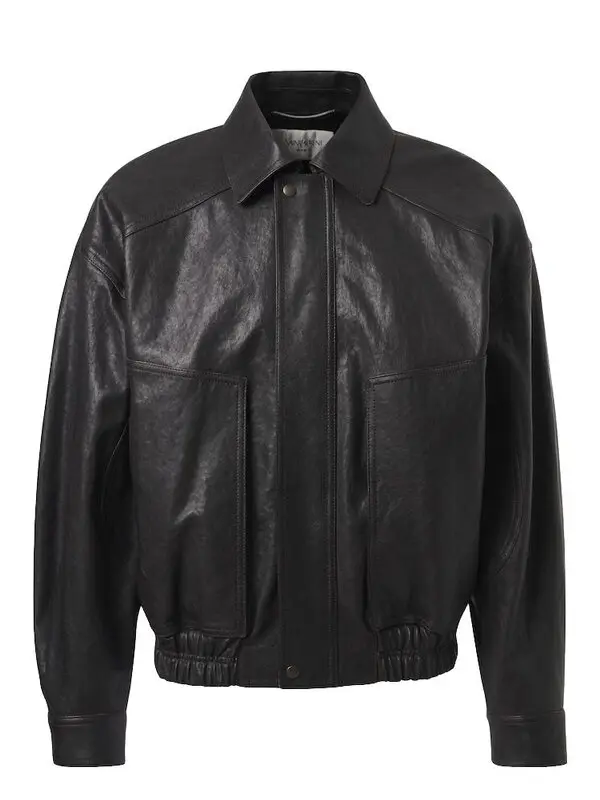 Saint Laurent Leather Blouson Jacket - Black