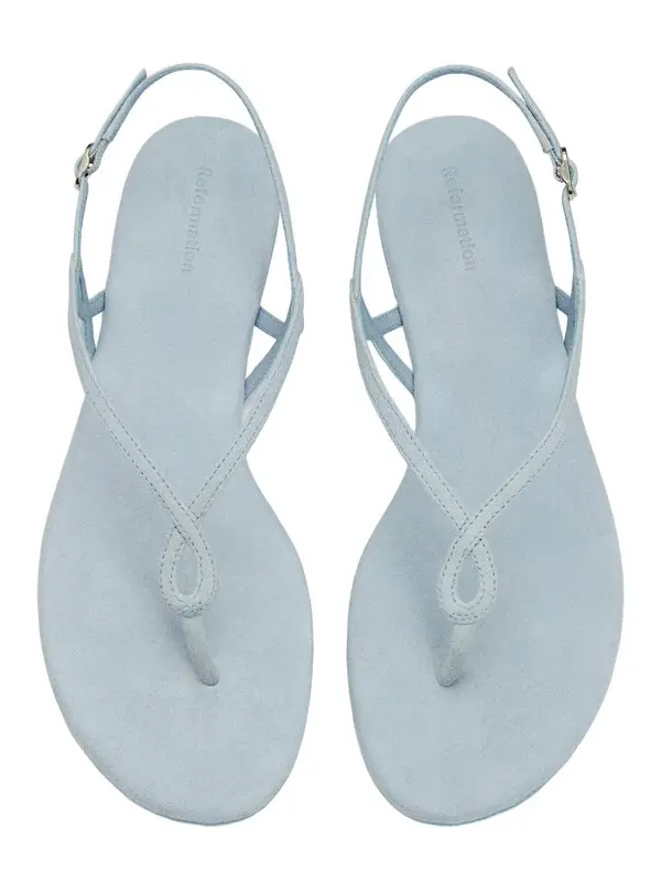 REFORMATION Luna Flat Sandal - Blue