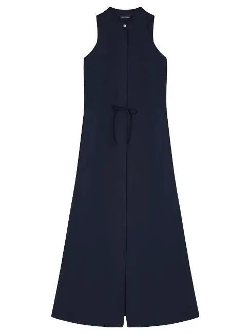 Emporio Armani Long Dress With Drawstring - Blue