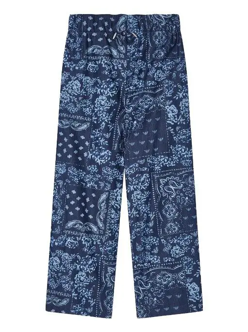 Emporio Armani Printed Chambray Trousers - Blue