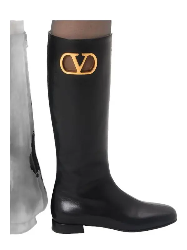 Valentino Garavani Vlogo Signature Kidskin Boots - Black