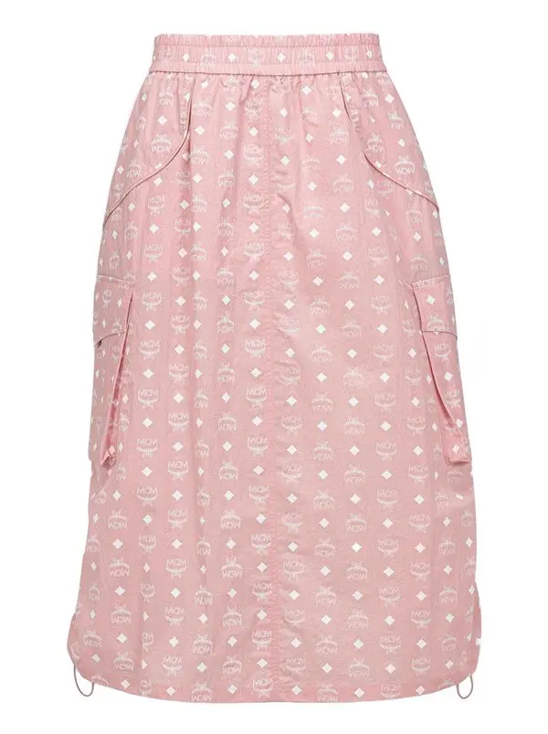 Mcm Monogram Midi Skirt - Soft Pink