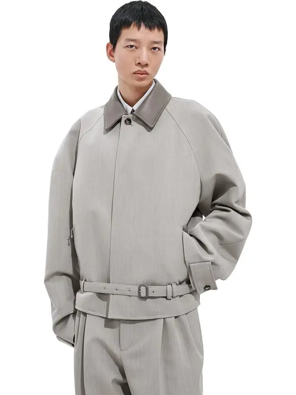 Bottega Veneta Wool Melange Blouson - Stone Melange
