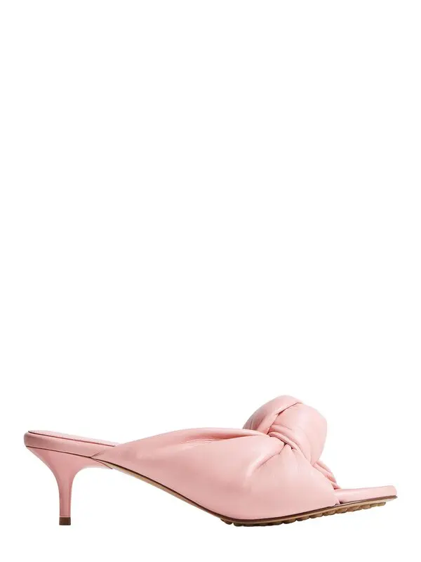 Bottega Veneta Leather Kitten Heel Mule Sandal - Blush