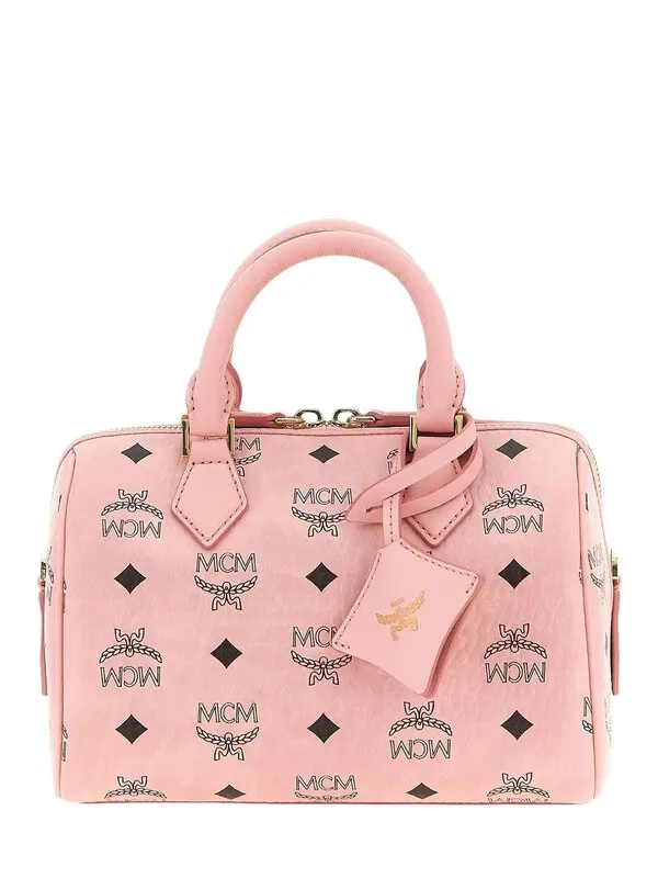 Mcm Ella Vi Small Boston Bag - Pink