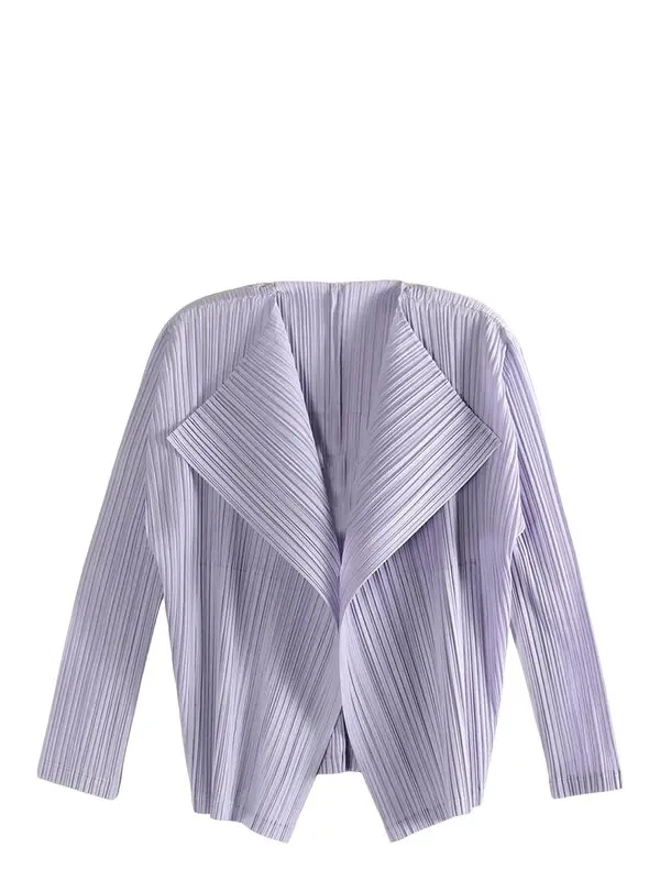 Issey Miyake Ramie Pleats Cardigan - Purple