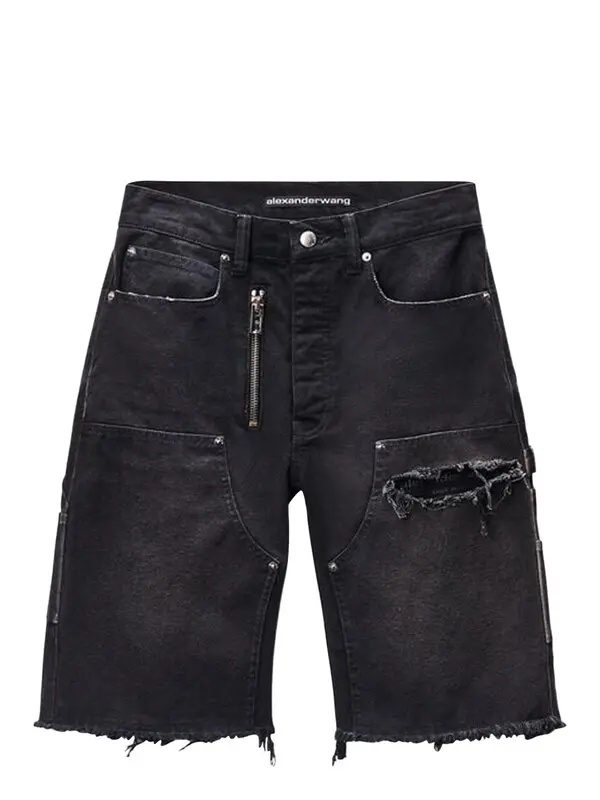 Alexander Wang Zip Mid-rise Carpenter Shorts - Black