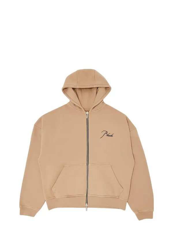 Rhude Zip-up Hoodie - Brown