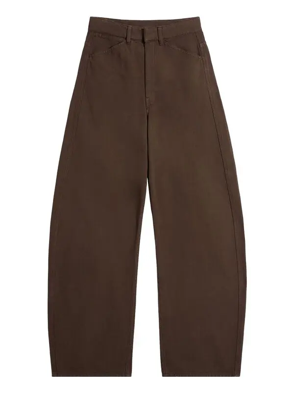 LEMAIRE High-waisted Curved Trousers - Brown