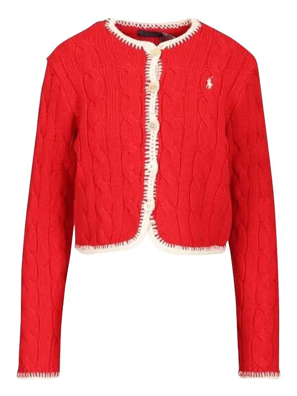 Polo Ralph Lauren Long-sleeve Crew Neck Cardigan - Red