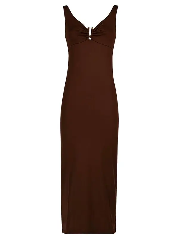 FISICO Buckle Detail Dress - Brown