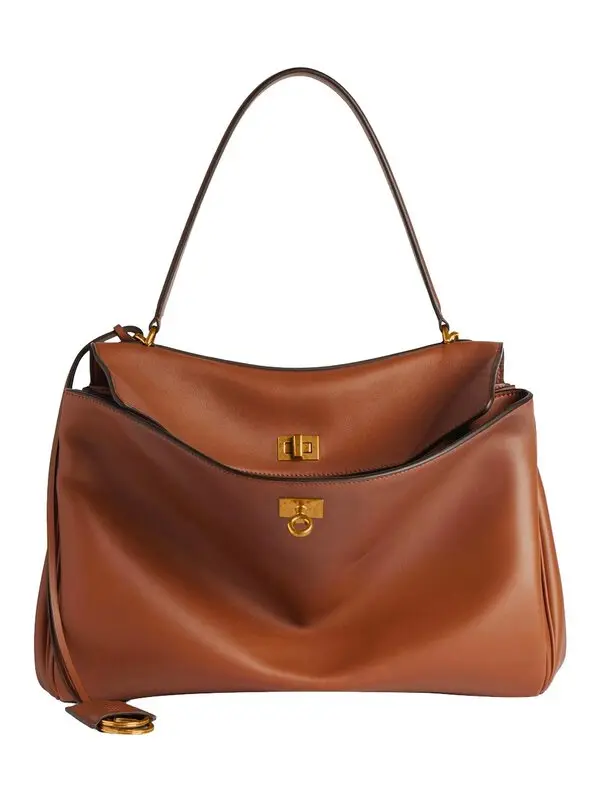 Balenciaga Rodeo Medium Smooth Leather Handbag - Brown