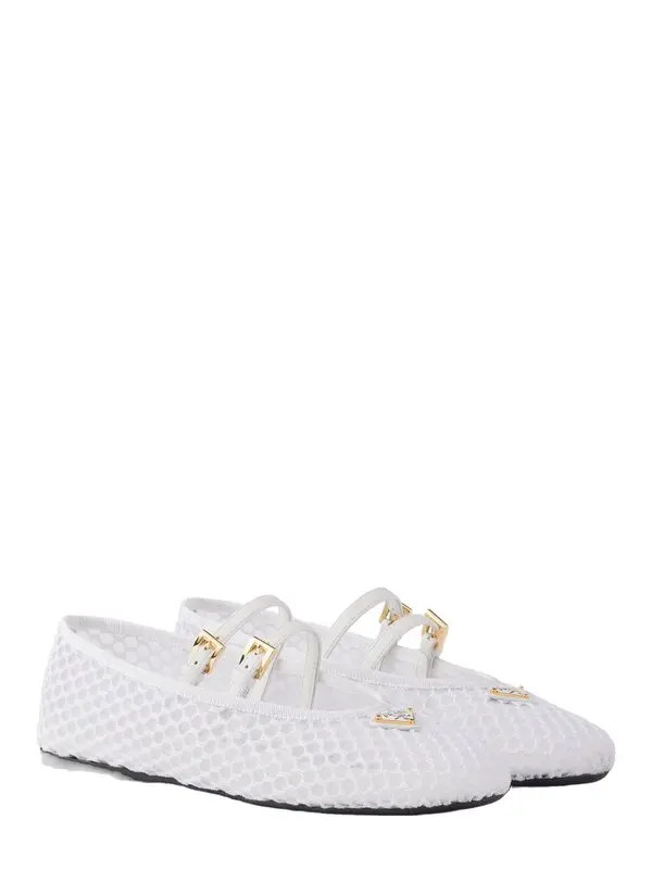 Prada Mesh Ballerinas - White